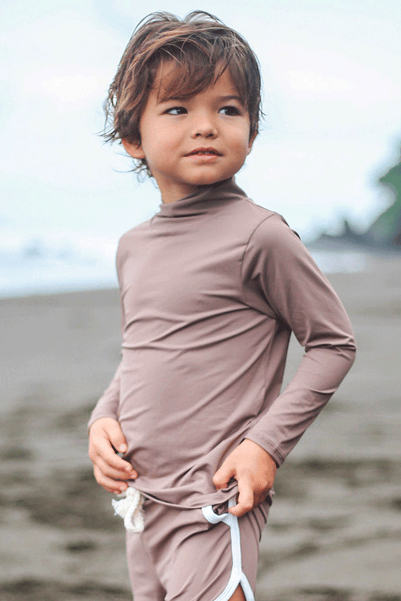 Dkoko Mini Sunny Rashguard in Earth | Kids sustainable swimwear